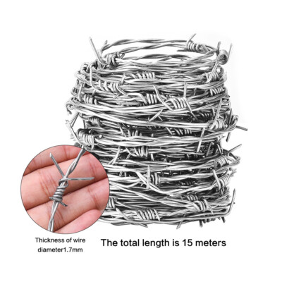 Barbed Wire 15m Galvanised Wire 1.7mm 4 Point Barbs Paddock Field Fence ...