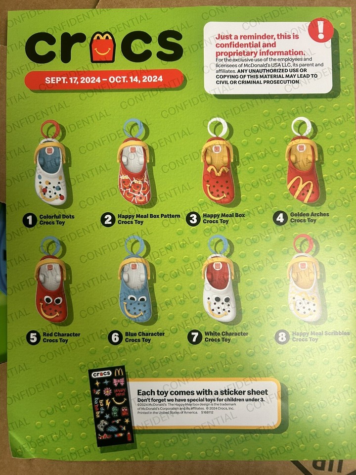 #7 2024 McDonald's Mini Crocs Keychain Happy Meal Toy NEW IN BOX!! #7 ...