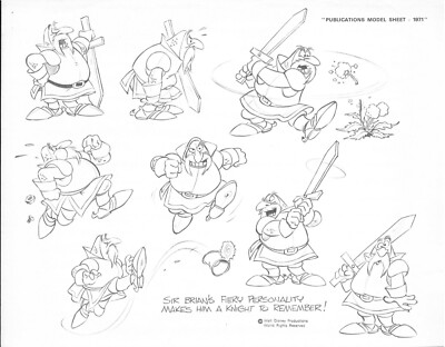 Disney 1971 Publications Model Sheet Sir Brian II Winnie the Pooh ...