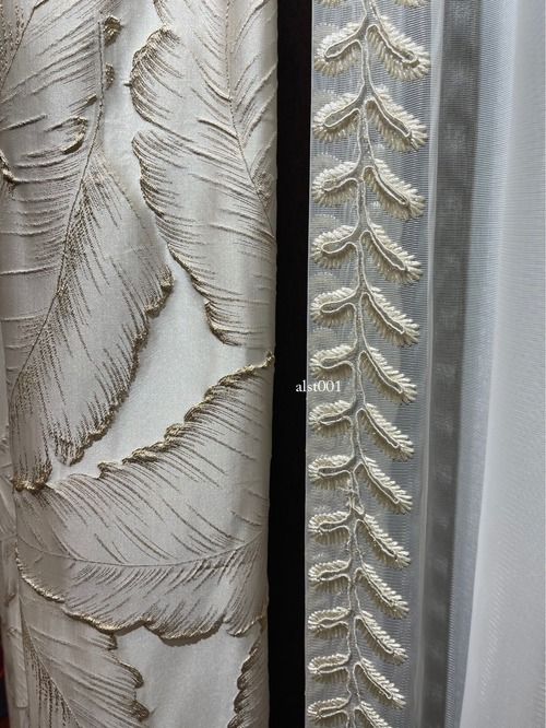 High-precision Embossed Gold Thread Jacquard Leaf Three-dimensional ...