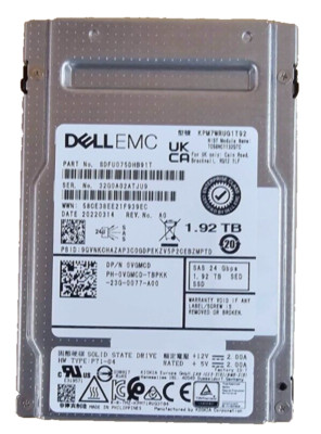 VGMCD Dell EMC 1.92TB SAS SSD KPM7WRUG1T92 24Gb 2.5in SED VGMCD | eBay