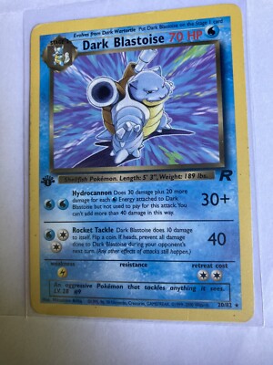 Dark Blastoise Team Rocket 20/82 1st Edition Non Holo Vintage Pokemon ...