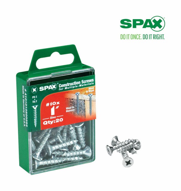 SPAX 4101010500252 Zinc-Plated Steel Flat Head Multi-Purpose Screw #10 ...