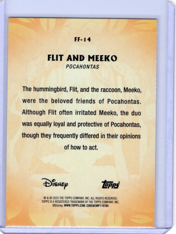 2025 Topps Disney Wonder Fury Friends Flit and Meeko #FF-14 | eBay