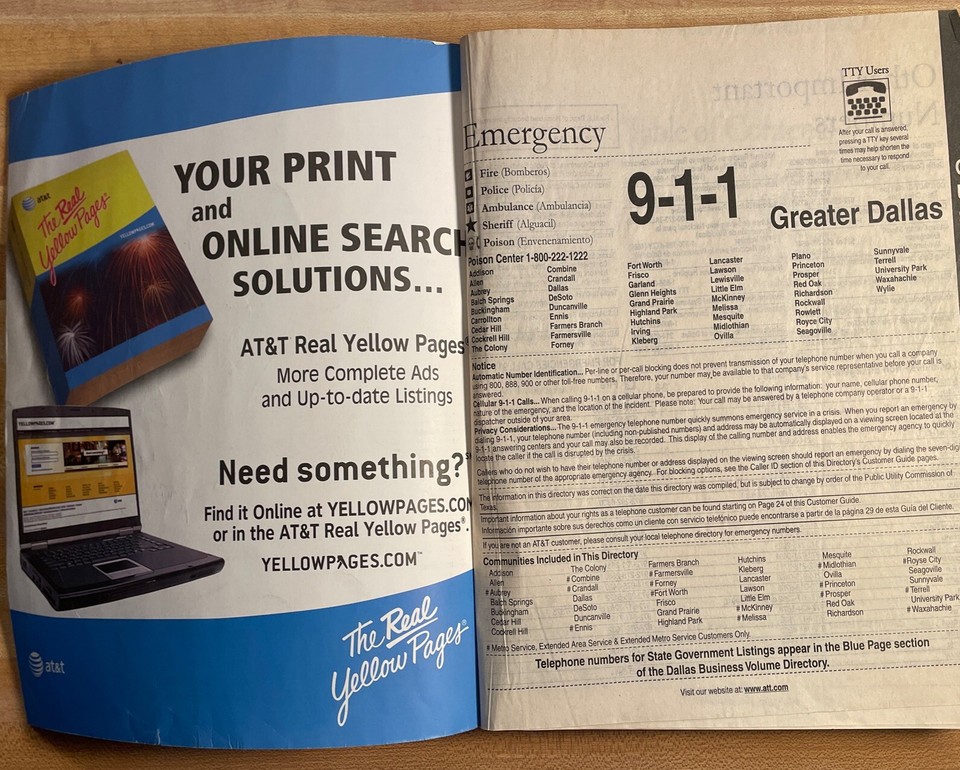 2008 Greater Dallas A T&T Telephone Directory Residence Pages | eBay