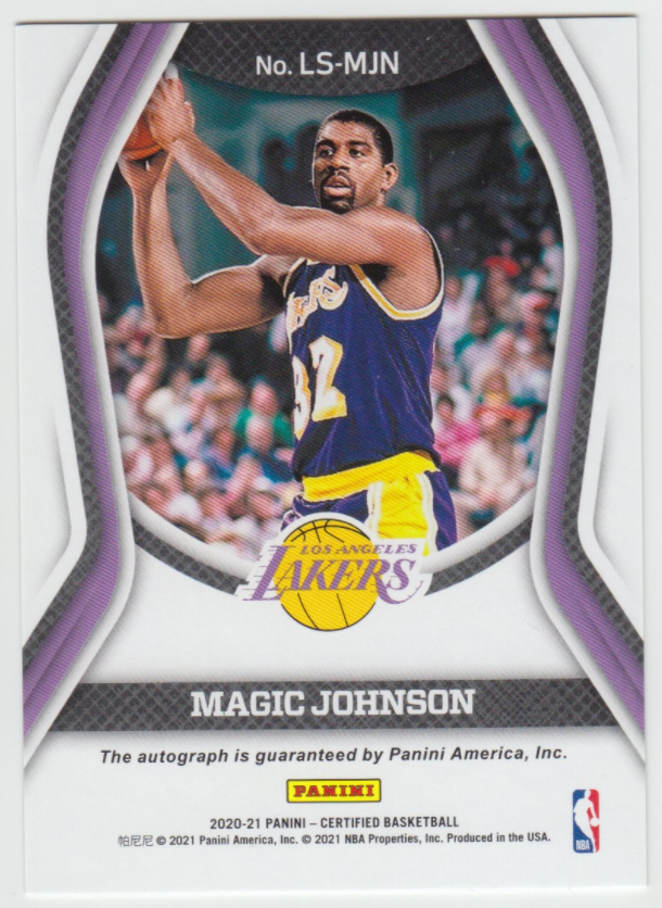 2020-21 Panini Certified Magic Johnson Legendary Signatures Gold Auto ...