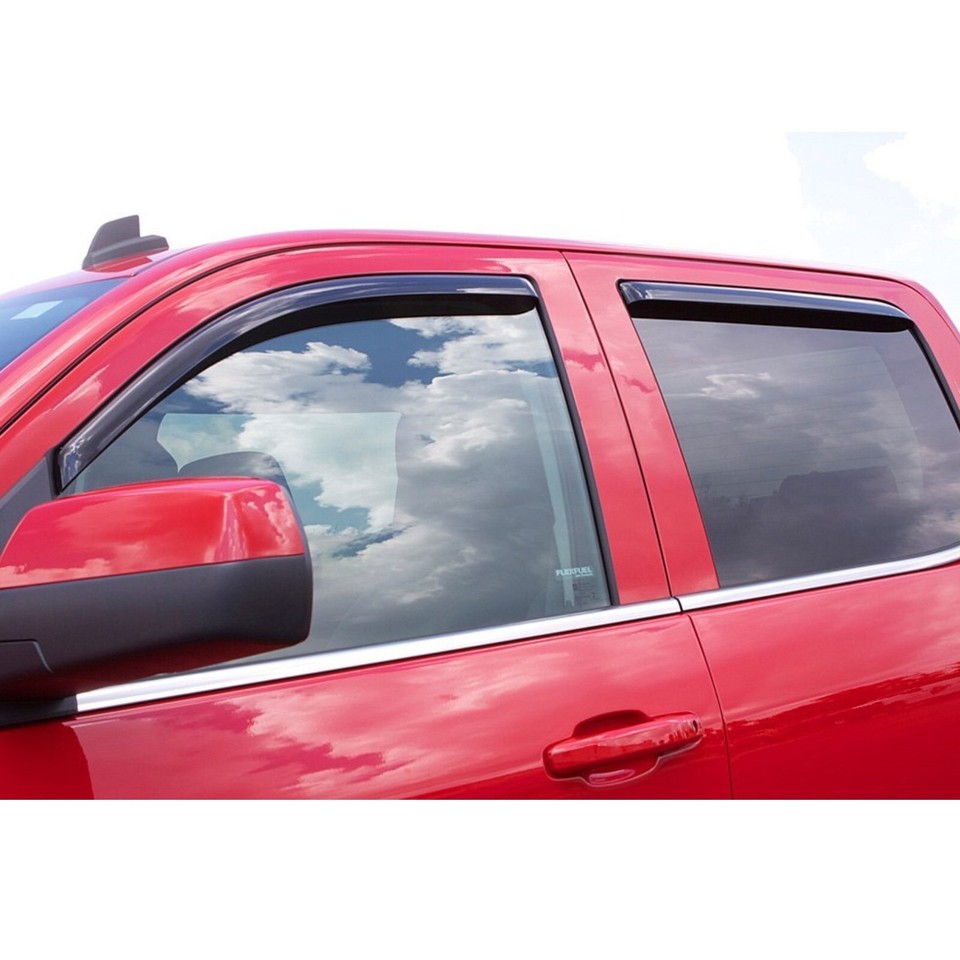 AVS Front & Rear In-Channel Smoked Window Ventvisor Deflectors for Edge ...