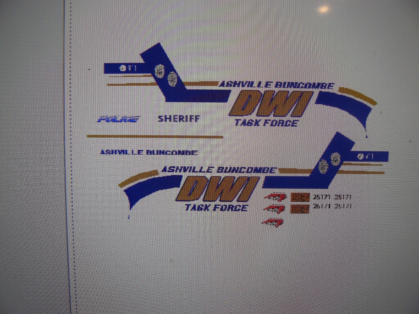 Ashvillle Bucombe North Carolina DUI Enforcement Vehicle Decals 1:24 | eBay