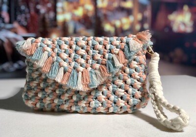 Handmade Macramé Wristlet Wallet | eBay
