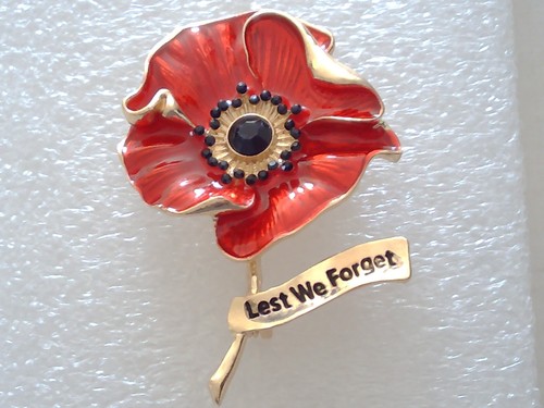 Anzac Day The Great War Lest We Forget Commemorative Poppy Badge-Pin ...