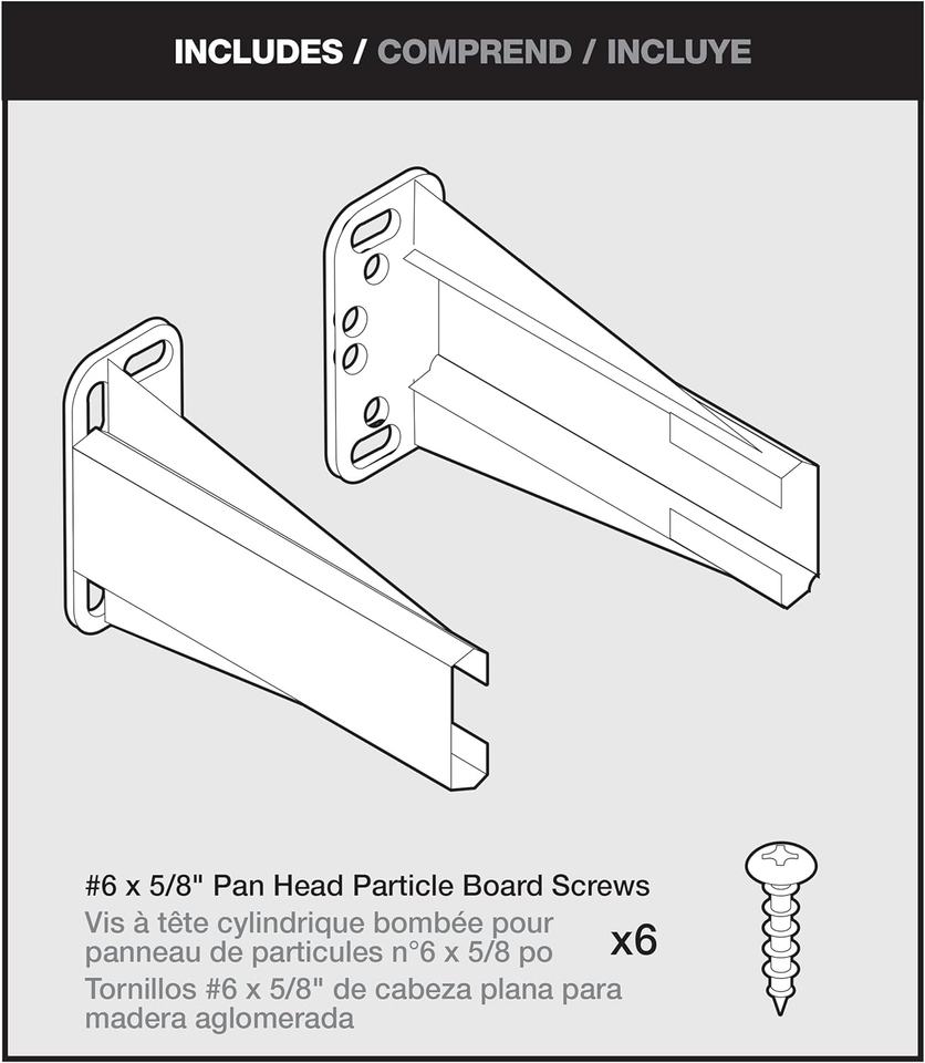 D688SEC-W-TX Face-Frame Socket Set for Bottom Mount Drawer Slides, Whit ...