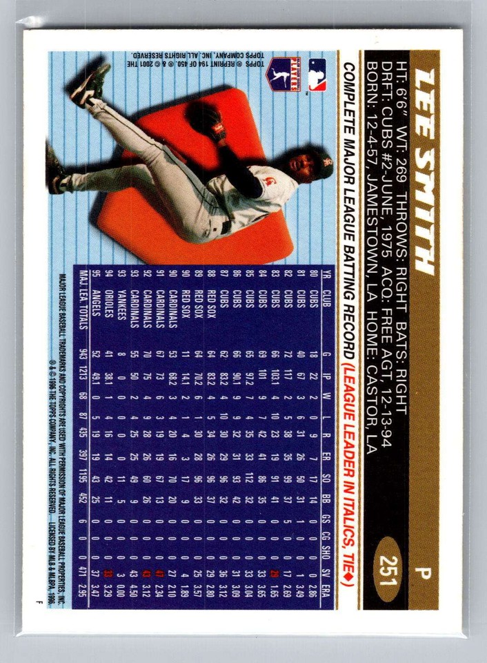 2001 Topps Archives #194 Lee Smith Angels | eBay