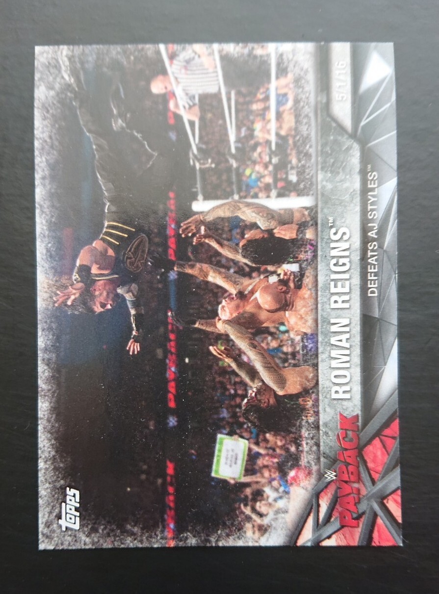 2017 Topps - WWE Wrestling Trading Card - Roman Reigns (83) Defeats AJ ...