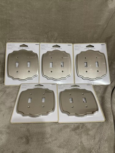 5 Pack - Allen+Roth Yalden 2-Gang Standard Satin Nickel Steel Indoor ...