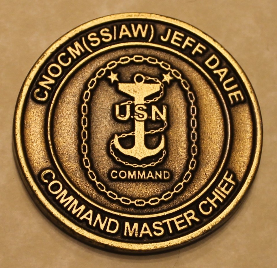 NAVSEA CNOCM(SS/AW) Jeff Daue Command Master Chief Navy Challenge Coin ...