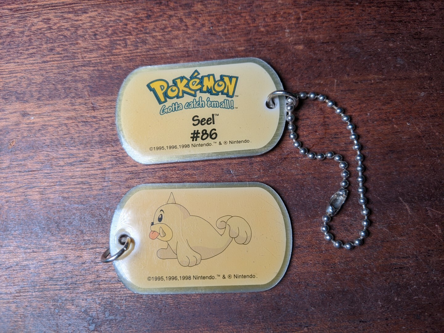 Pokemon Metal Dog Tag Dogtag lot of 2 Seel 86 Nintendo Seal key chain ...