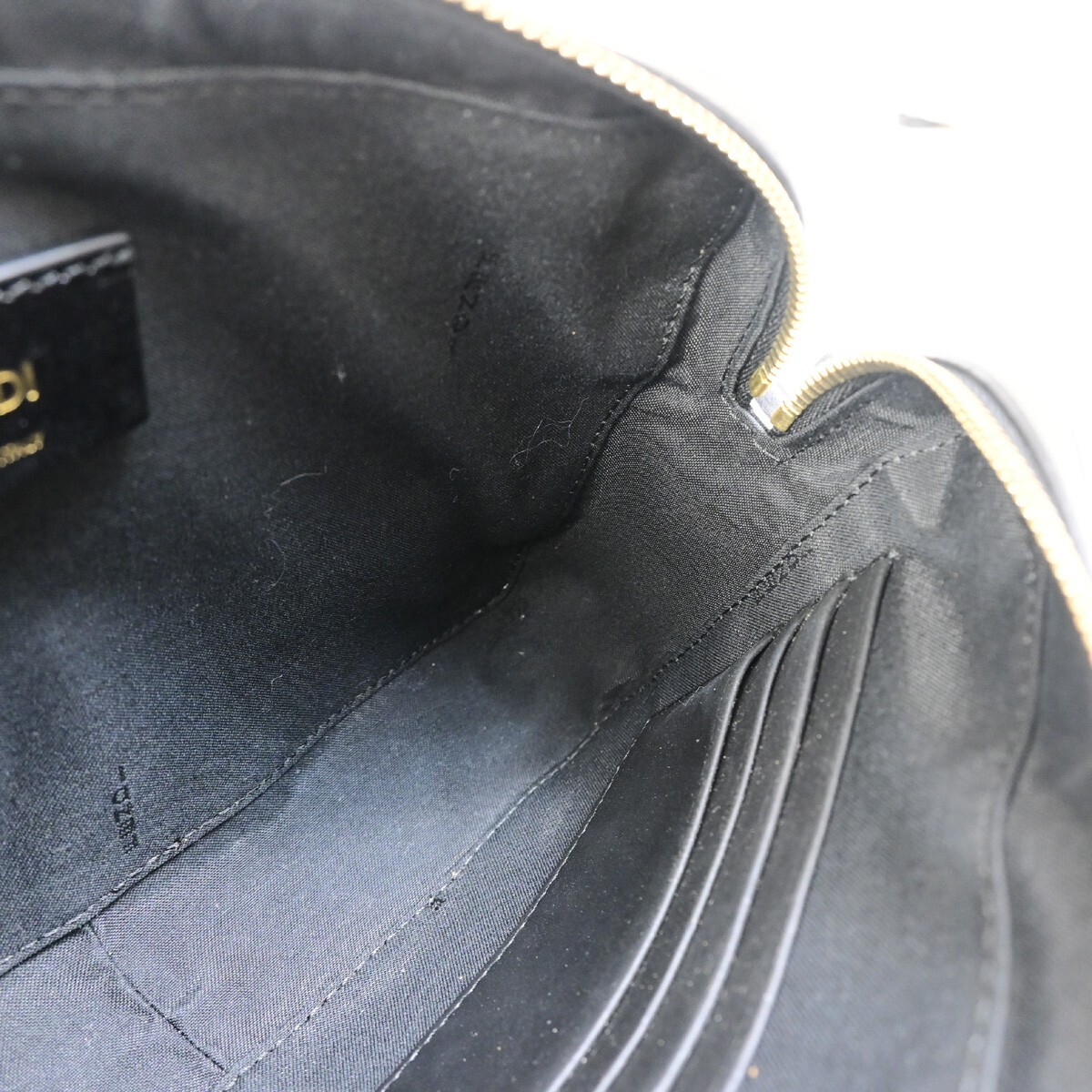 FENDI Logo Monster BAG BUGS Shoulder Bag Leather Black GHW FENDI Logo Monster BAG BUGS Shoulder Bag Leather Black GHW