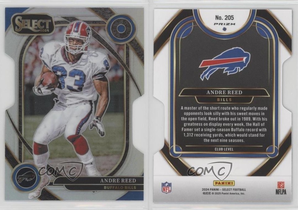 2024 Panini Select Club Level Silver Prizm Die-Cut Andre Reed #205 HOF ...