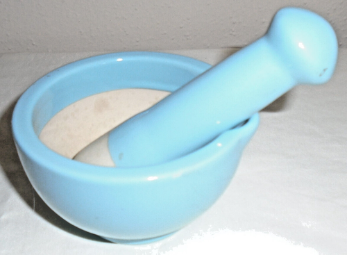 MORTAR &PESTLE : Blue POTTERY FROM WORLD MARKET | eBay