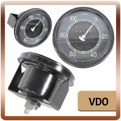 alter VDO Tacho Tachometer mit Beleuchtung 0-100 Km/h Oldtimer WK2 ...