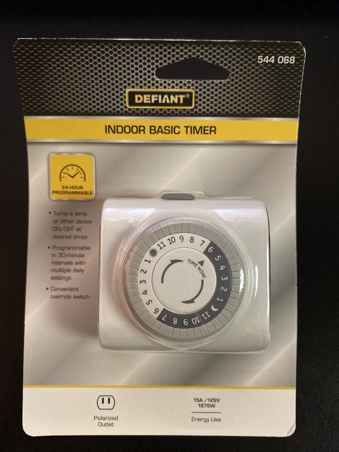 Defiant 24 Hour 1250w 15 Amp Programmable Indoor Basic Plug in Timer ...