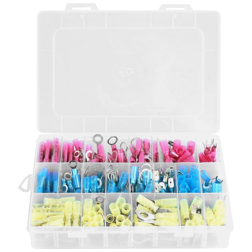 250x Heat Shrink Wire Connectors Electrical Ring Fork Spade Crimp ...