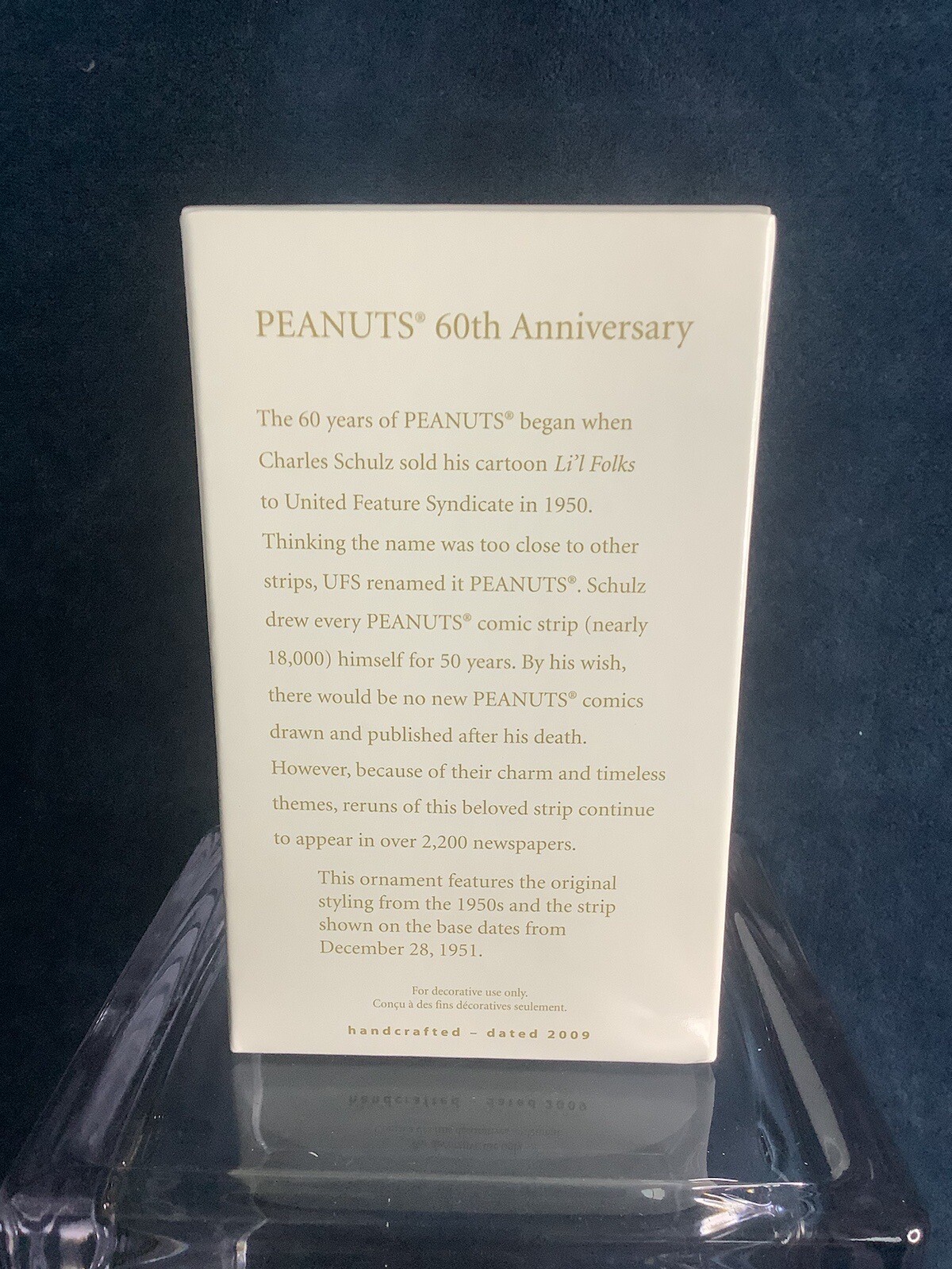 2009 Hallmark Ornament “Peanuts 60th Anniversary” Charlie Brown ...