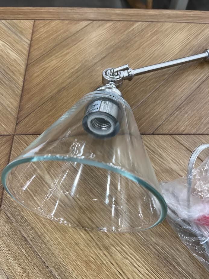 2pc allen + roth Keala 6.49-in W 1-Light Brushed Nickel Wall Sconce w ...