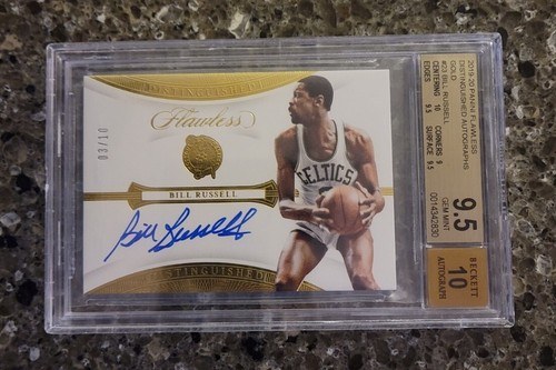 2019-20 FLAWLESS GOLD BILL RUSSELL AUTO #D 3/10 BGS 9.5/10 GEM MINT ...