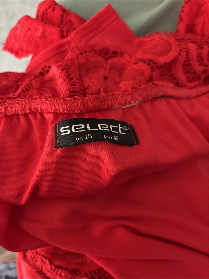 Red Lace Dress Size 18 Select Good Condition | eBay UK