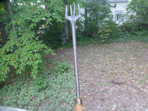 Primitive Antique Ice Fishing Gig Harpoon Spear 55" Hand Forged Barbed ...