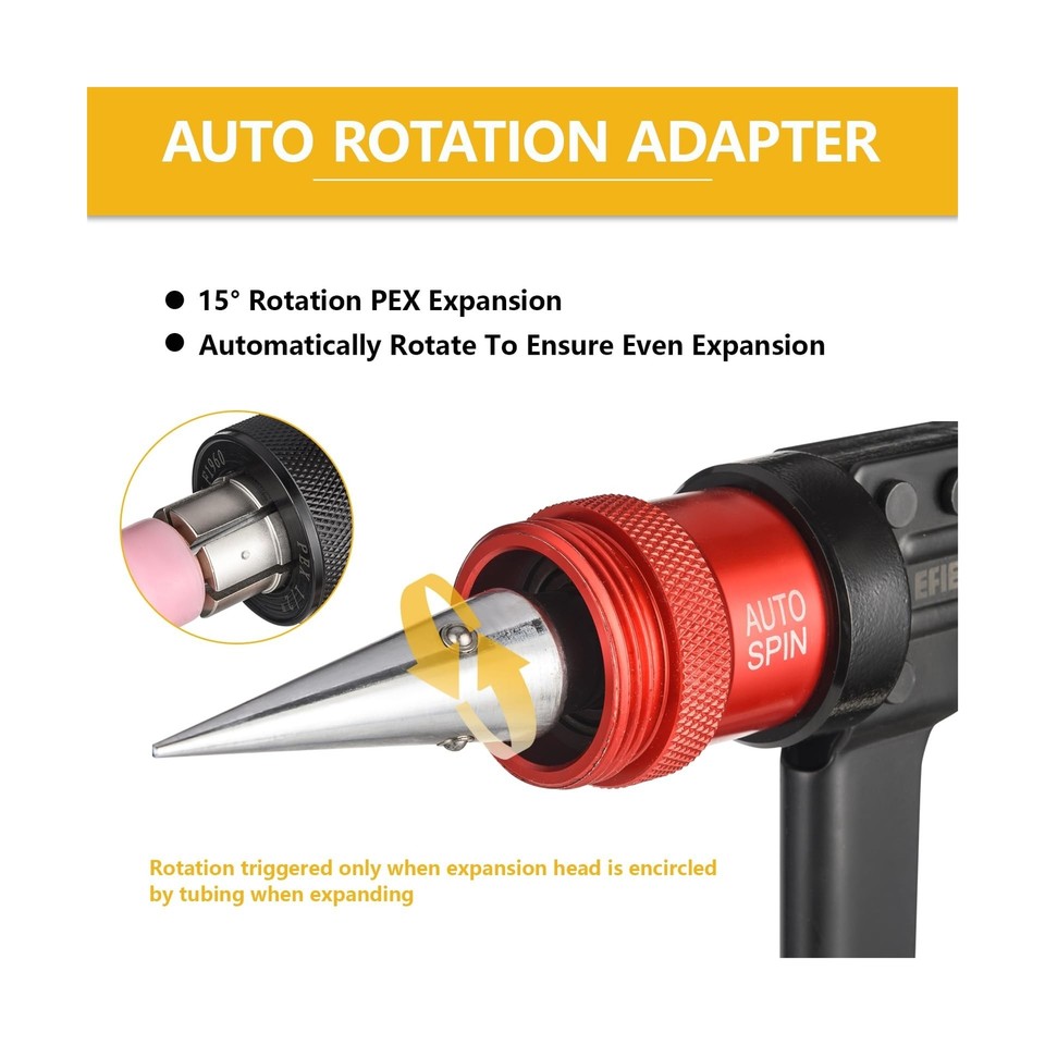 GUOFIS Auto-spin PEX A Expansion Tool, Automatically Rotation Head PEX ...