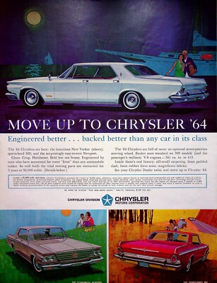 1964 Chrysler New Yorker, More - Vintage 1963 Print Ad - Colorful ...