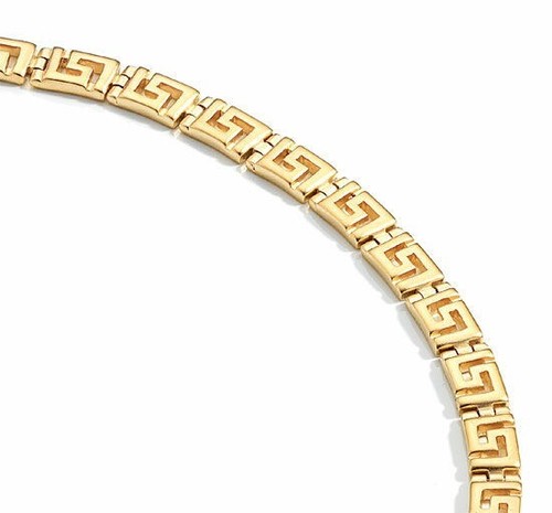 Greek Key Meander Gold-plated Link Necklace, Hellenistic Period | eBay