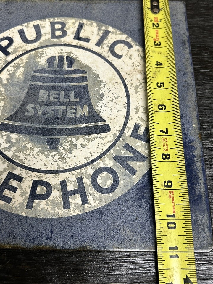 VINTAGE Bell Systems Public Telephone Double Sided Porcelain Flange ...