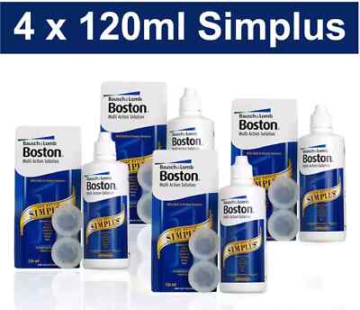 4 x 120ml Boston Simplus Multi Action Contact Lens Solution | eBay
