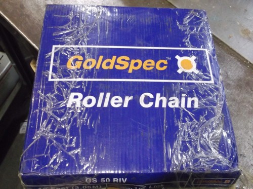 NIB GOLDSPEC GS 50 RIV ROLLER CHAIN 10 FT. 10' 192 LINKS 5/8" PITCH ...