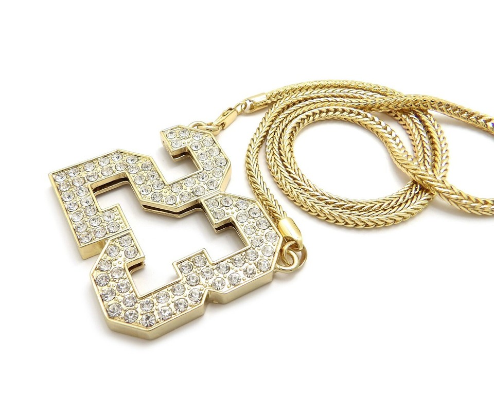 Hip Hop Iced Number 23 Pendant 4mm Franco Chain Fashion Necklace XP906 ...