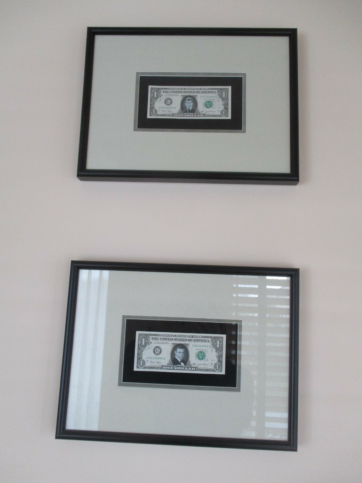 James Bond Framed “Dollar Bills” Memorabilia – custom framed – 1 pair ...