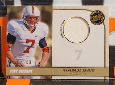 2010 PRESS PASS GAME DAY GEAR ** TOBY GERHART ** #GDG-TG JERSEY /199 | eBay