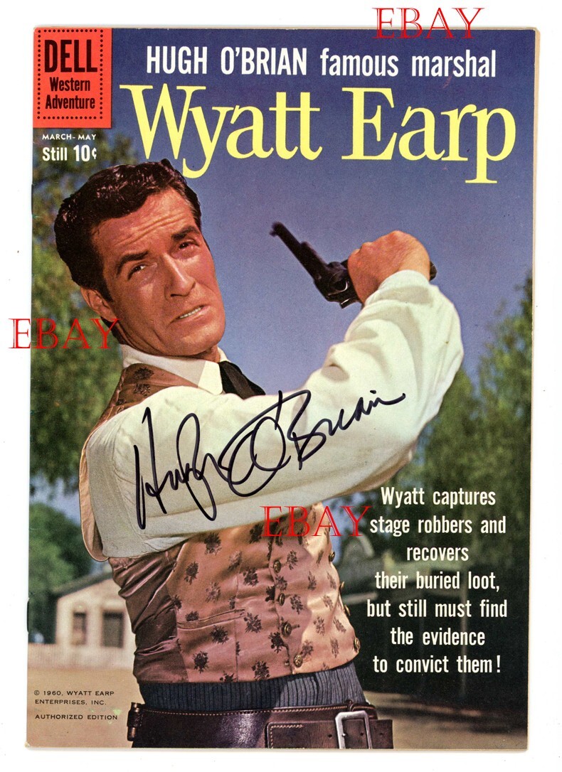 "Wyatt Earp" Hugh O'Brian signed Dell TV comic book 1960 excellent rare ...