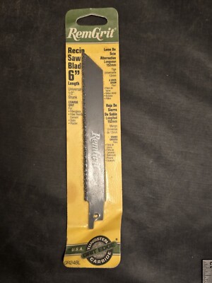 Remgrit Reciprocating Saw blade 6” coarse grit Cuts Slate, Plaster ...