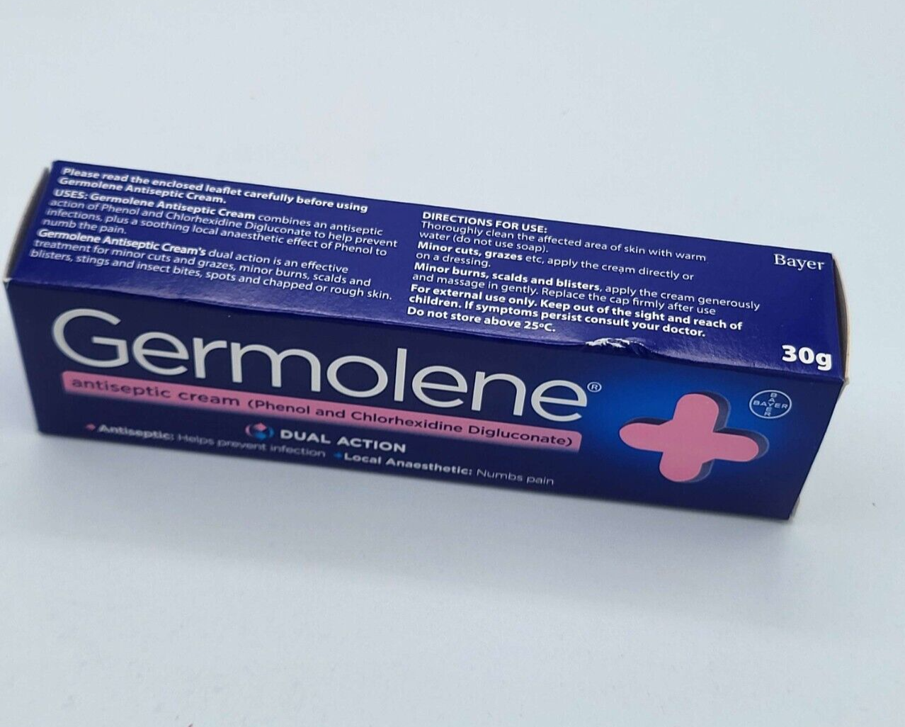Germolene Antiseptic Cream 30g Dual Action Local Anaesthetic Pain ...