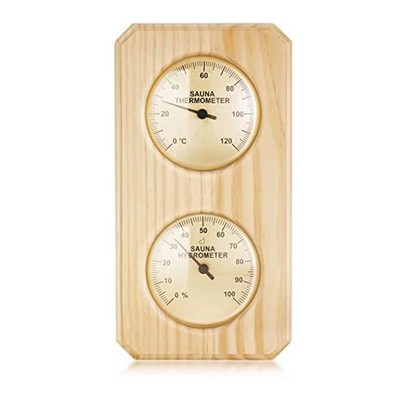 Wooden Sauna and Hygrometer 2 in 1 Humidity Temperature Measurement ...