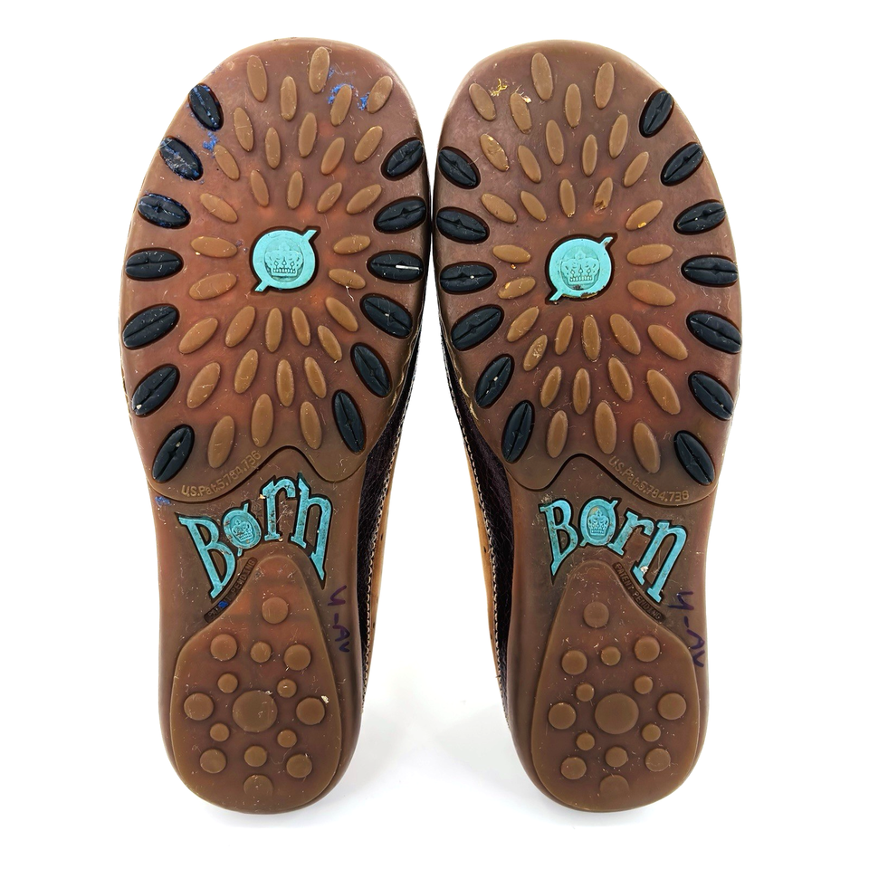 Womens 8 Born Hawkeye Two Tone Brown Leather Comfort Casual Oxford ...