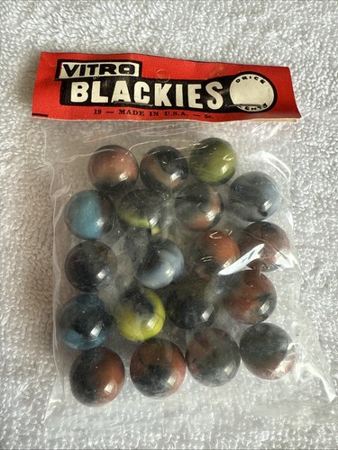 Vitro Reverse Blackies Vintage Marbles 1950’s In Unopened Bags Super ...