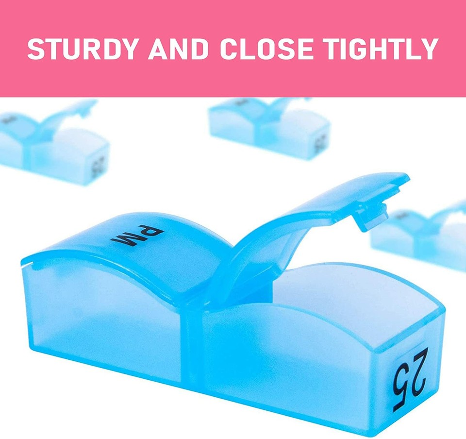 30 Day Pill Organizer Monthly Portable One Month Pill Box Case 32 Twice ...