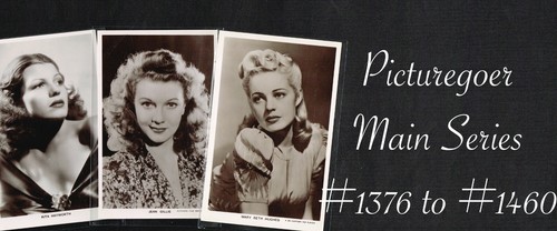 PICTUREGOER - Main Series 1940s ☆ FILM STAR ☆ Postcards #1376 to #1460 ...