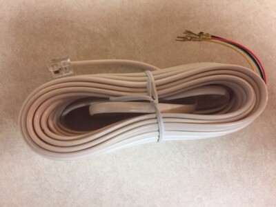 15 feet Telephone Modular Plug Extension Cord w/4-Wire Spade Lugs Ivory ...