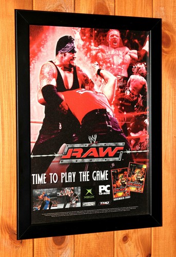 2002 WWF Raw Xbox Game Gear Vintage Rare mini Promo Poster / Ad Page ...